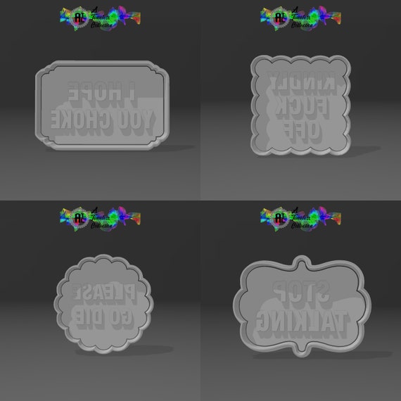 Digital Download Only Mean Cookie Cutters set of 4 | Etsy