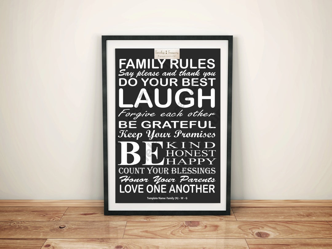 Family (N) - Family Rules - (digital Download, Instant Download ...