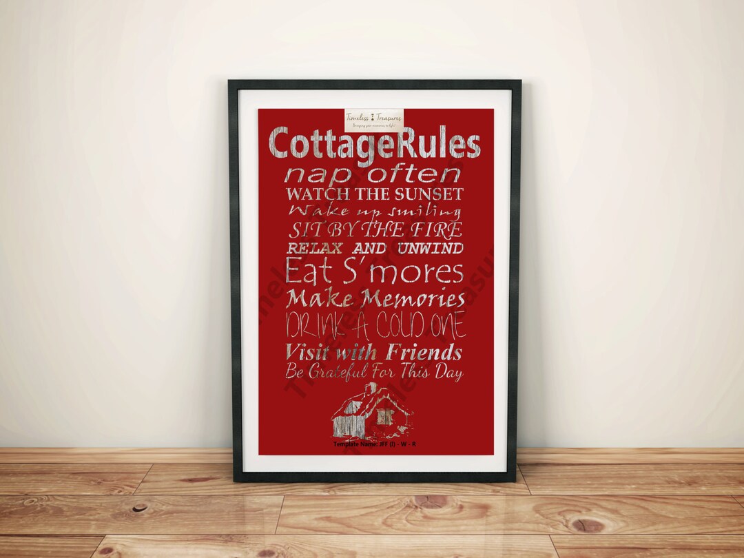 Just for Fun - Cottage Rules - (digital Download, Instant Download ...