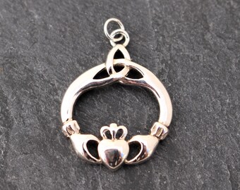 Celtic Knot Key Pendant Sterling Silver Charm Irish | Etsy