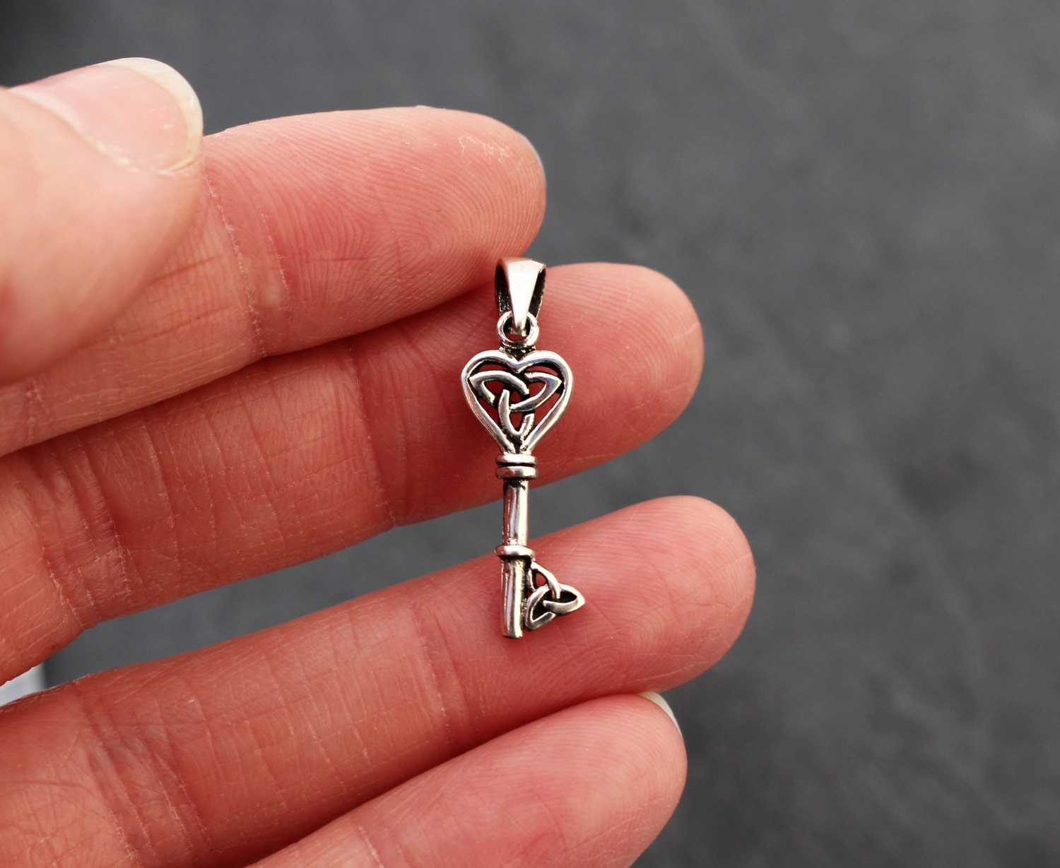 Celtic Knot Key Pendant Sterling Silver Key Pendant Key - Etsy