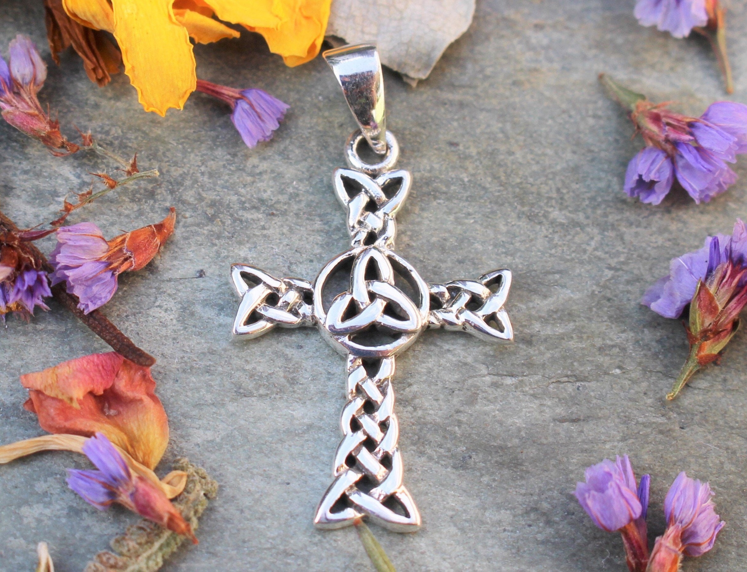 Celtic Cross Sterling Silver Irish Cross Cross Pendant | Etsy