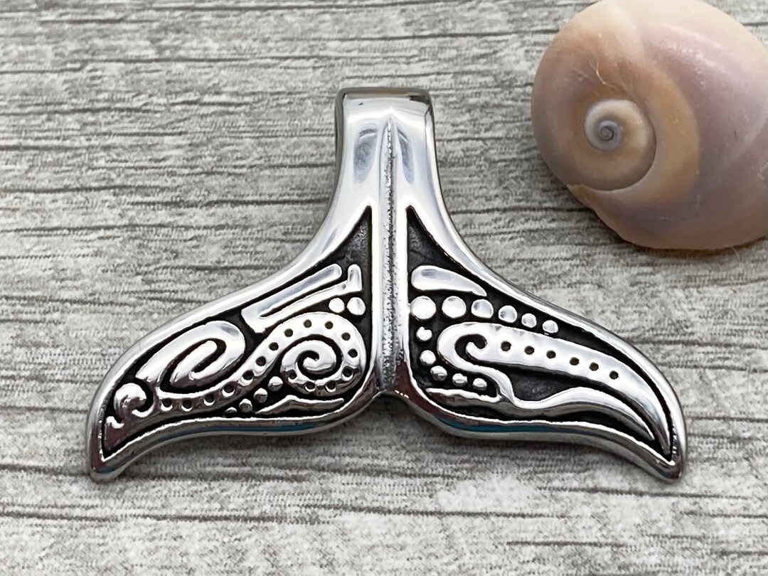 Stainless Steel Whale Tail Pendant: Mermaid Tail, Dolphin Tale - Etsy