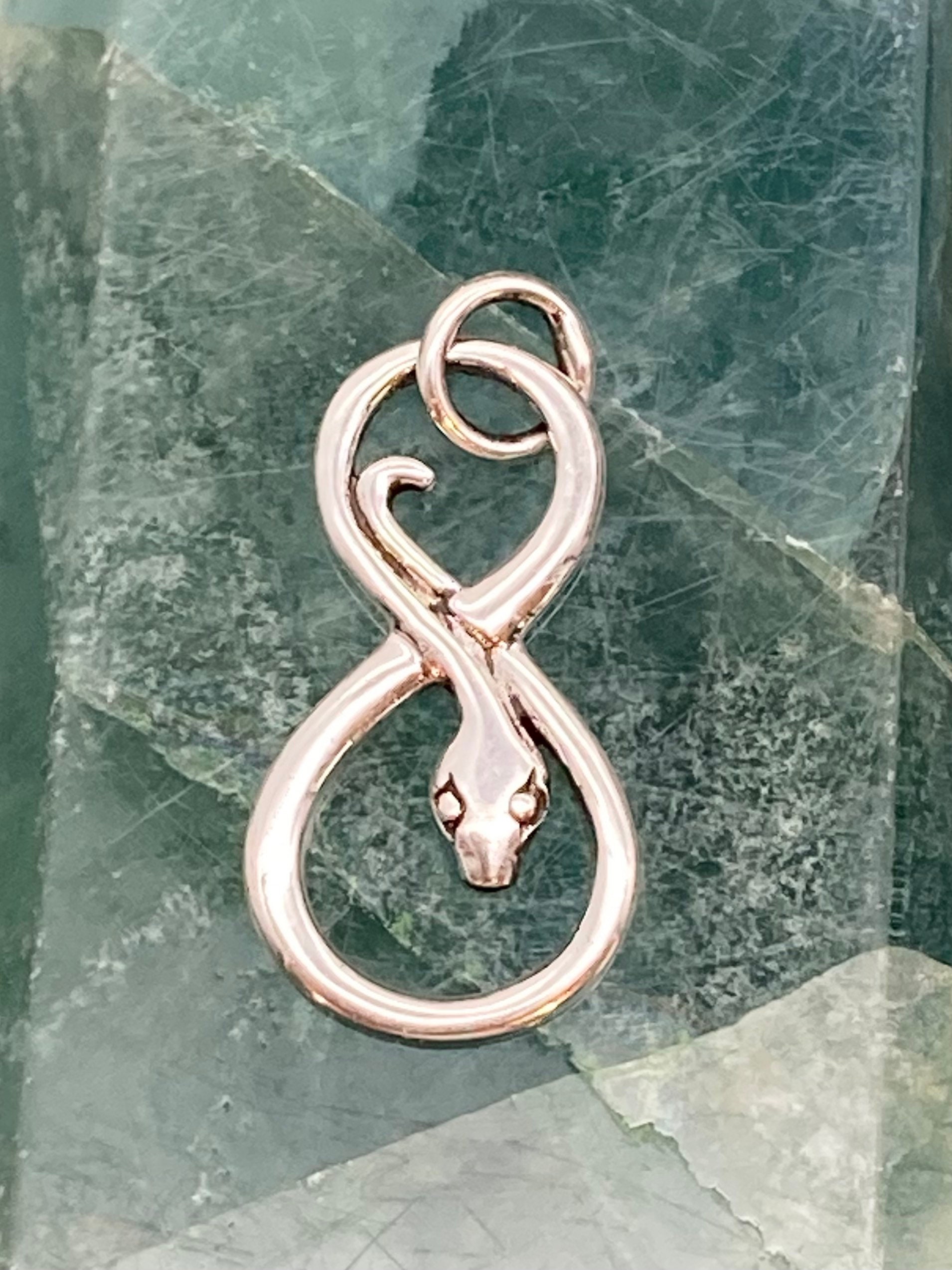 Infinity Snake Pendant Sterling Silver Reptile Snake | Etsy