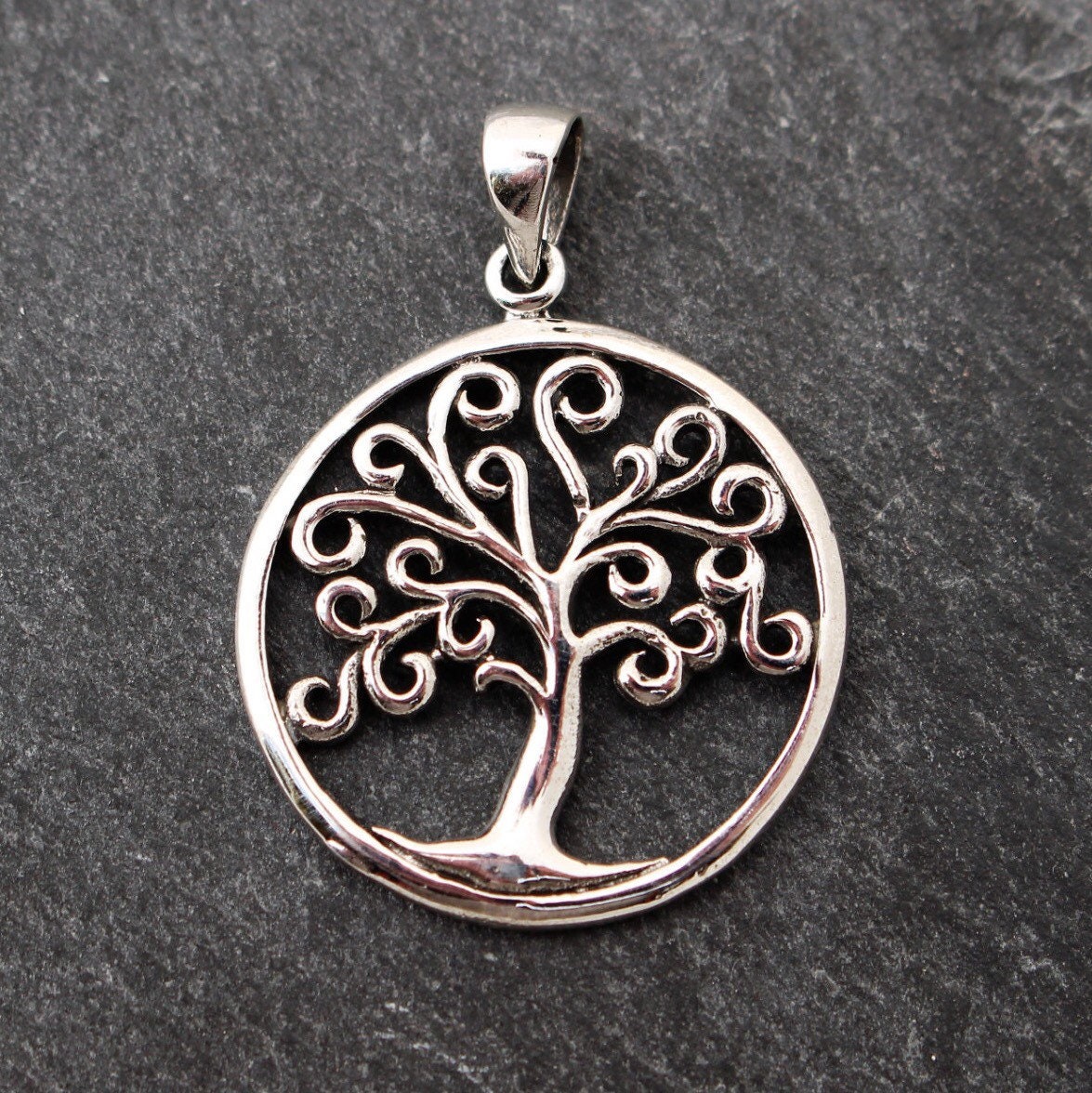Sterling Silver Tree of Life Pendant Curling Branches Tree | Etsy