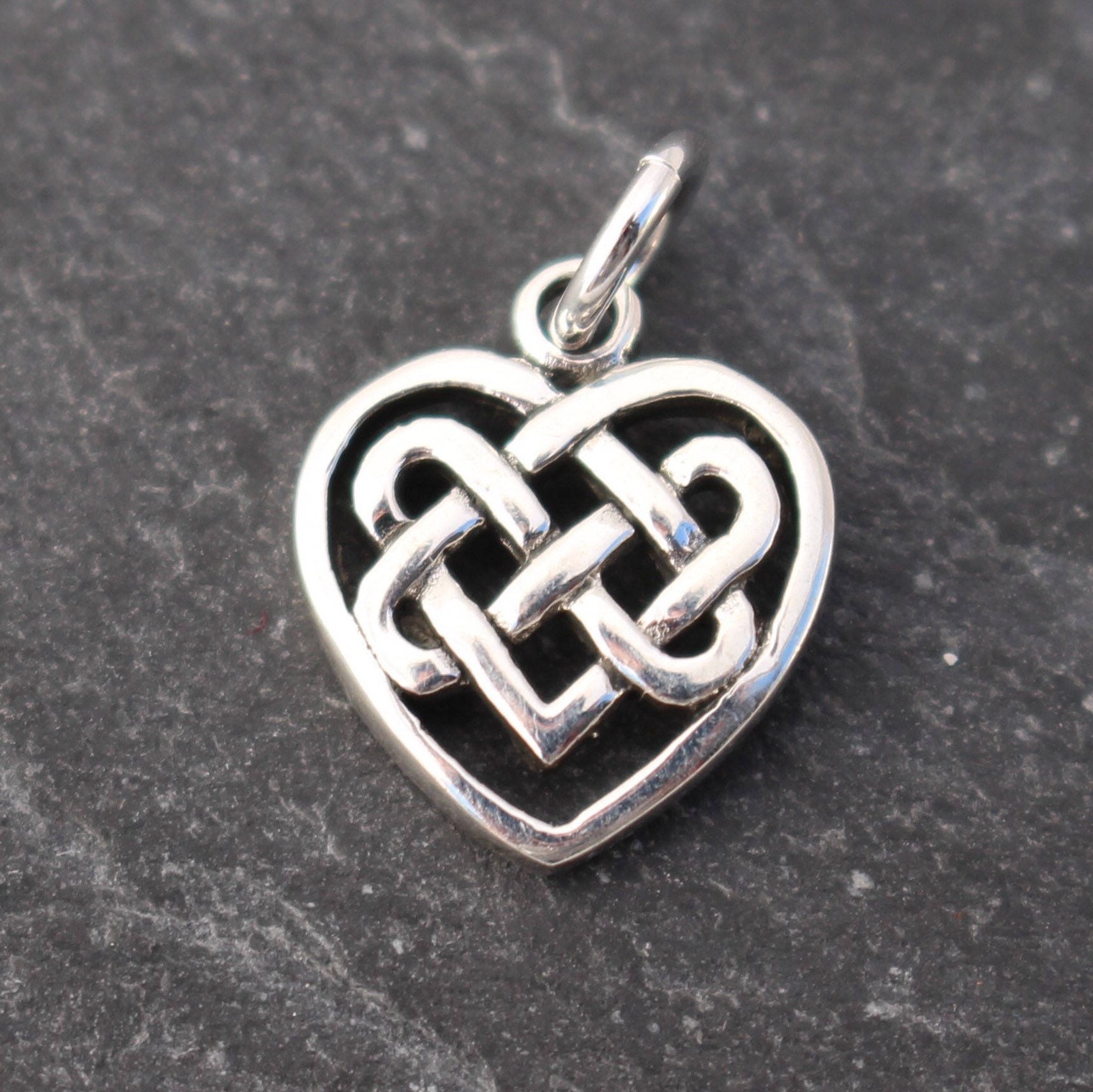 Small Celtic Knot Heart Pendant Sterling Silver Celtic | Etsy