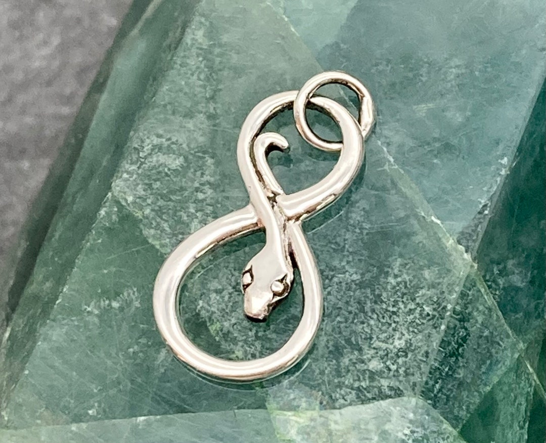 Infinity Snake Pendant, Sterling Silver, Reptile, Snake Necklace ...