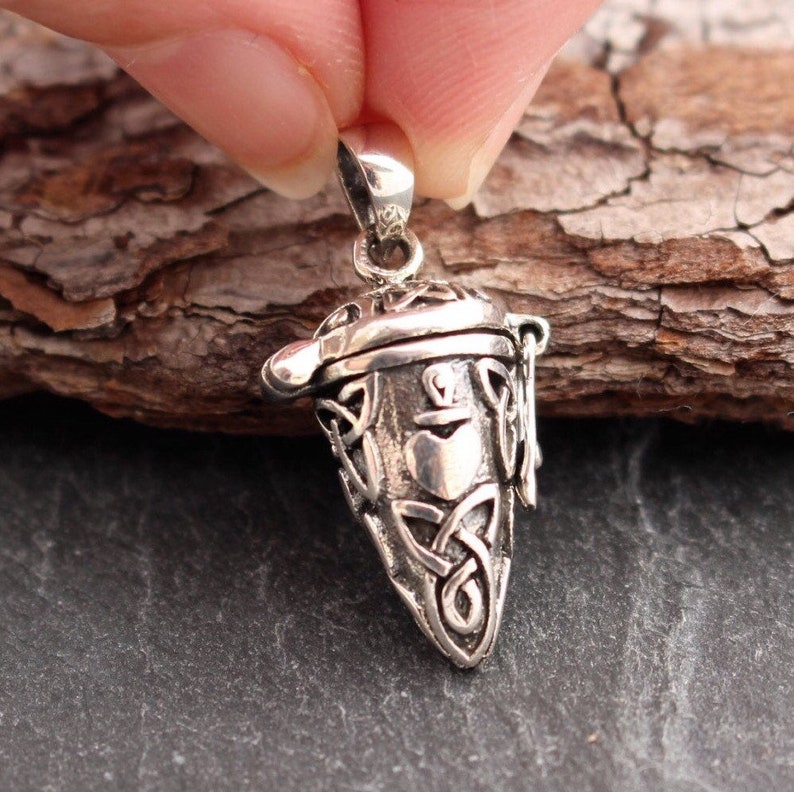 Celtic Box Pendant Container Pendant Sterling Silver - Etsy