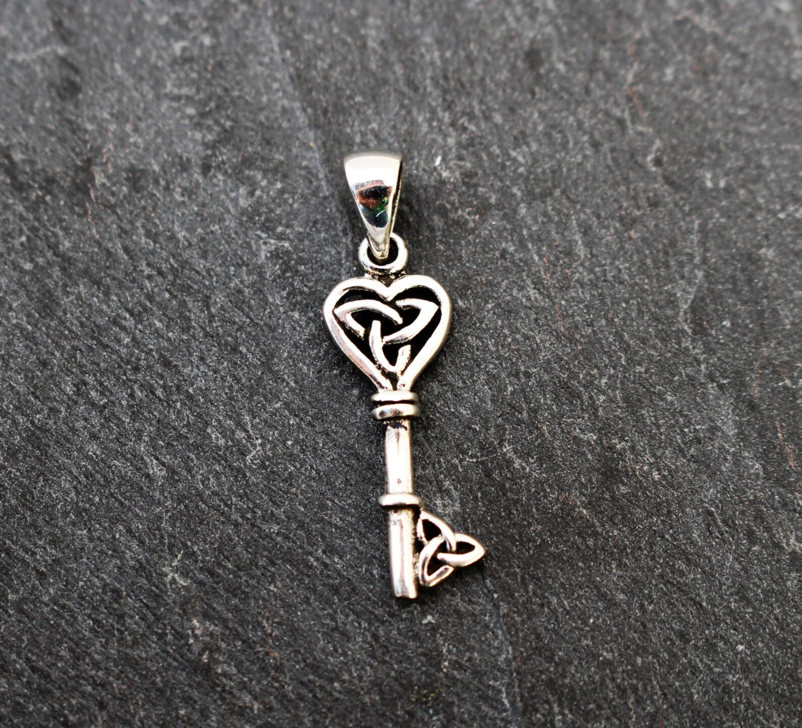 Celtic Knot Key Pendant Sterling Silver Key Pendant Key - Etsy