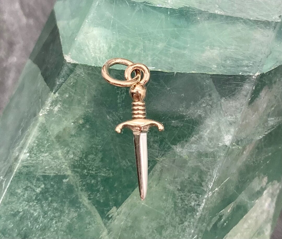 Tiny Dagger Charm, Sterling Silver, Bronze, Dagger, Medieval, Silver ...