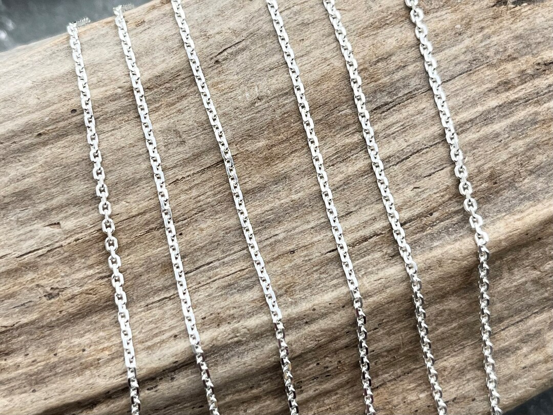 14" Inch Sterling Silver Cable Chain, 14", Delicate Chain, Cable Chain ...