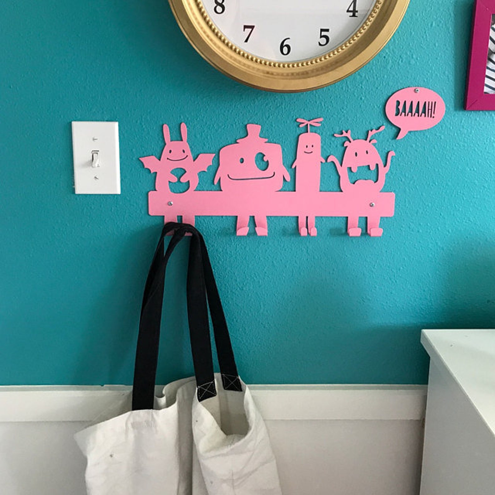 Kids Wall Hooks Monsters Coat Rack Kids Wall Hanger Nursery | Etsy