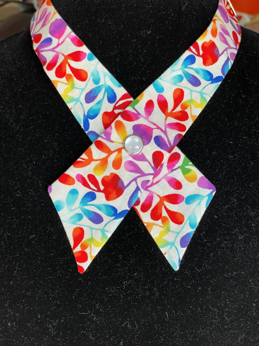 Rainbow Leafy Vine Cross Tie - Etsy
