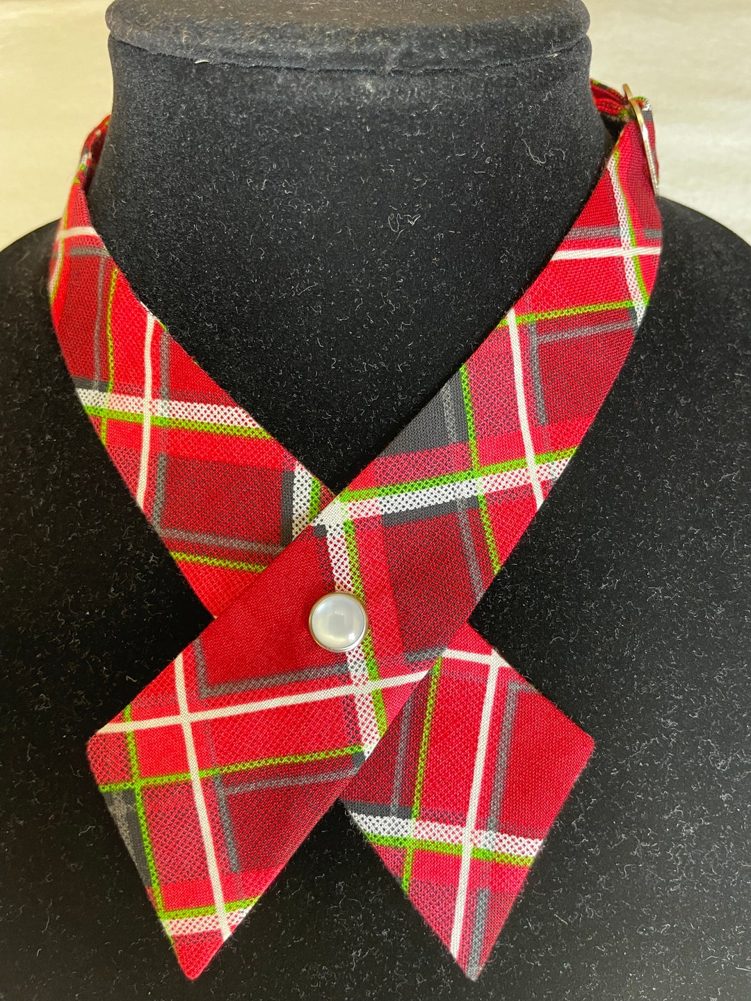 XL Red Bias Plaid Cross Tie - Etsy