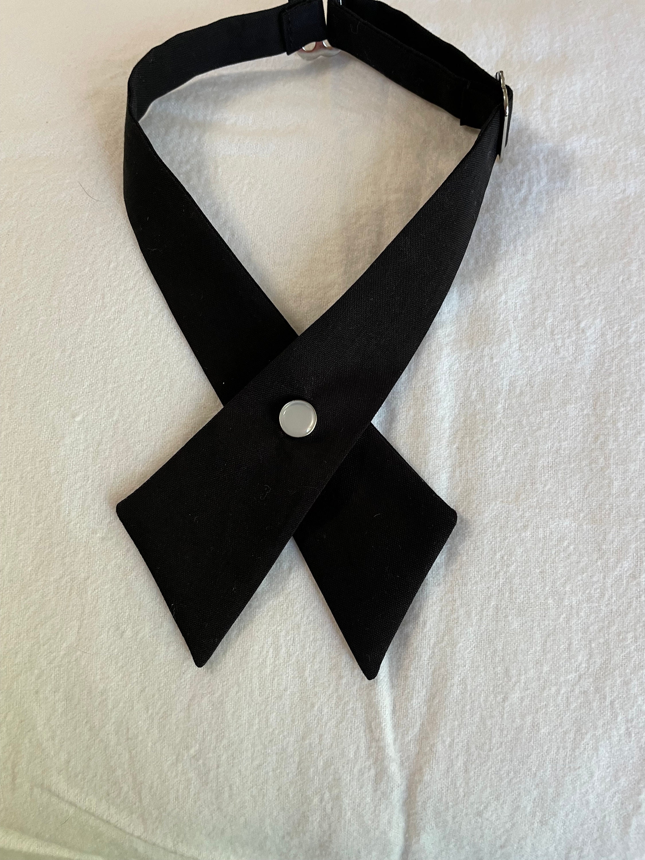 Solid Black Cross Tie - Etsy