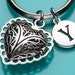 Heart Locket Keychain, Filigree Heart Key Ring, Love Charm, Romantic ...