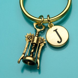 Corkscrew Keychain, Gold Wine Opener Key Ring, Wine Accessory ...
