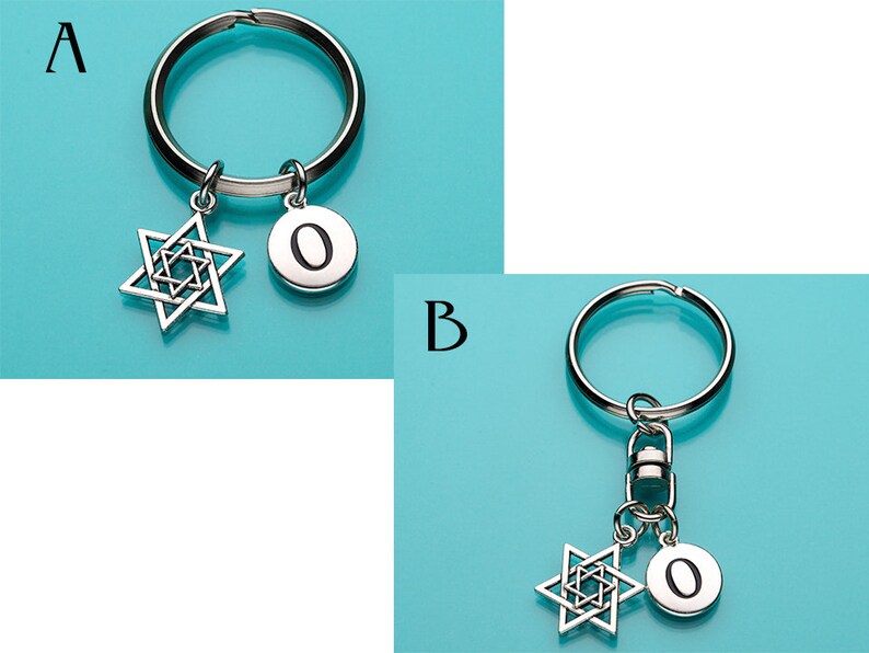 Star of David Keychain, Star of David Key Ring, Jewish Star Charm ...