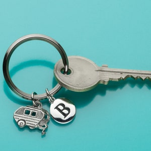 Trailer Keychain, Camper Key Ring, Camper Keychain, Caravan, Initial ...
