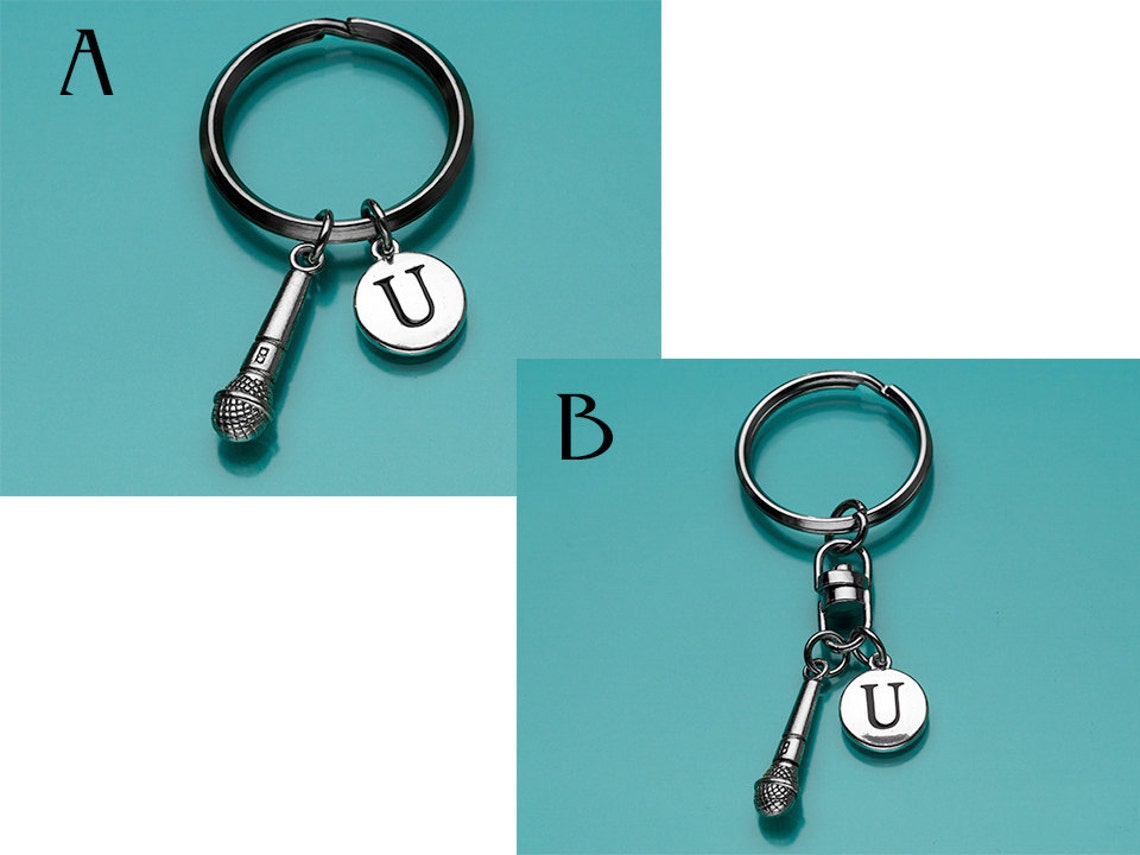 Microphone Keychain, Microphone Key Ring, Musician Keyring, Singer Gift ...