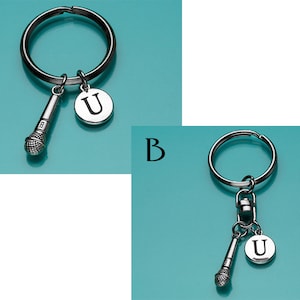Microphone Keychain, Microphone Key Ring, Musician Keyring, Singer Gift ...