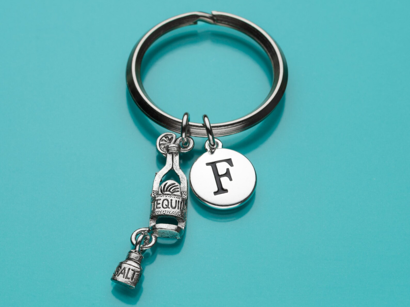 Tequila Keychain Tequila Key Ring Tequila Bottle and Salt | Etsy