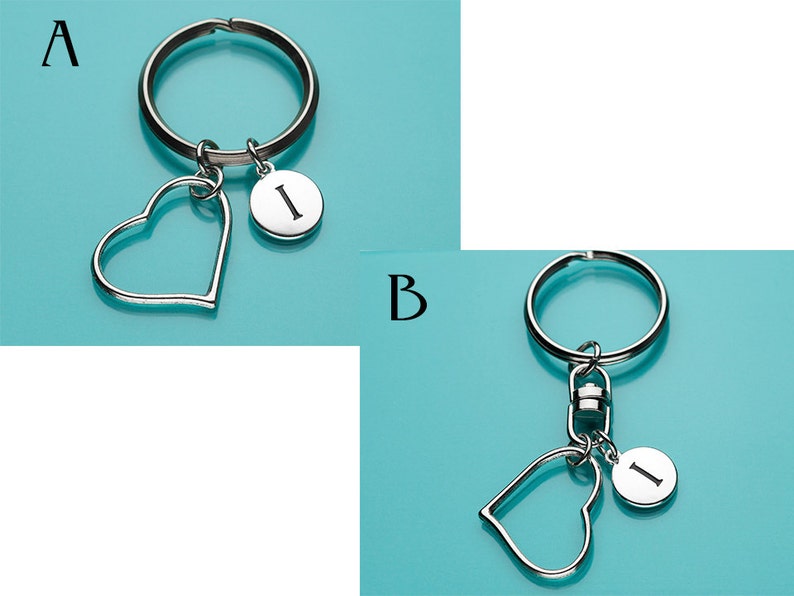 Heart Keychain Open Heart Key Ring Heart Outline Charm - Etsy