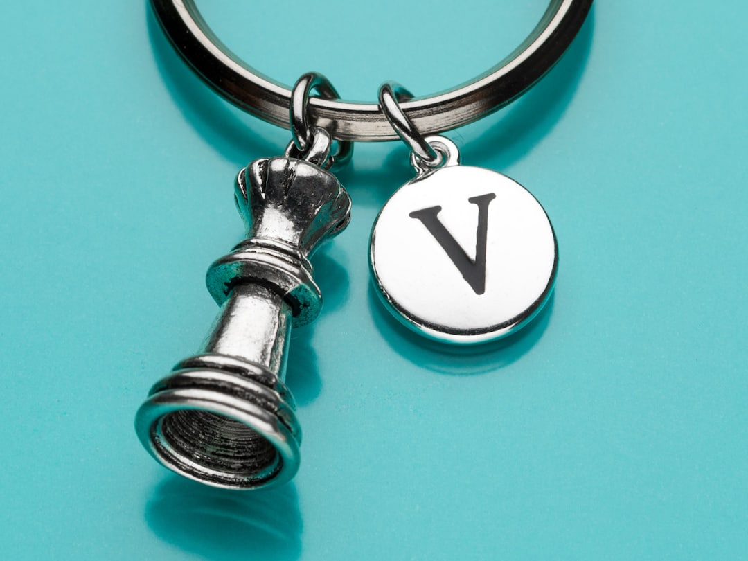 Queen Chess Piece Keychain, Queen Chess Piece Key Ring, Chess Queen ...