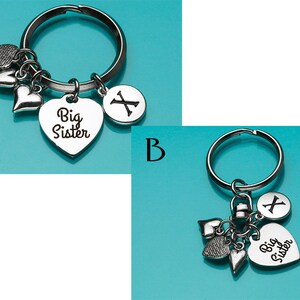 Big Sister Keychain, Sister Key Ring, Sister Gift, Heart Charm ...