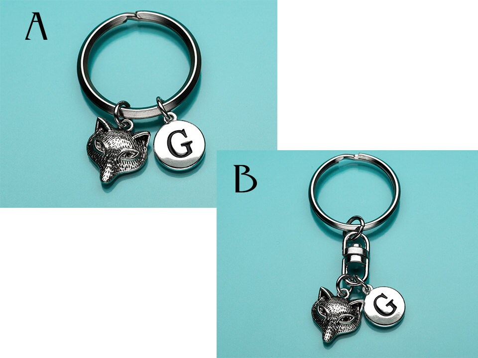 Fox Head Keychain Fox Key Ring Fox Key Chain Animal Charm | Etsy
