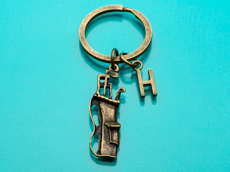 Golf Bag Keychain Bronze Golf Bag Key Ring Golfer's - Etsy