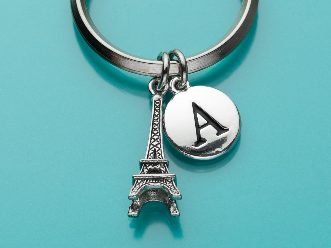 Eiffel Tower Keychain, Eiffel Tower Key Ring, Initial Keychain ...