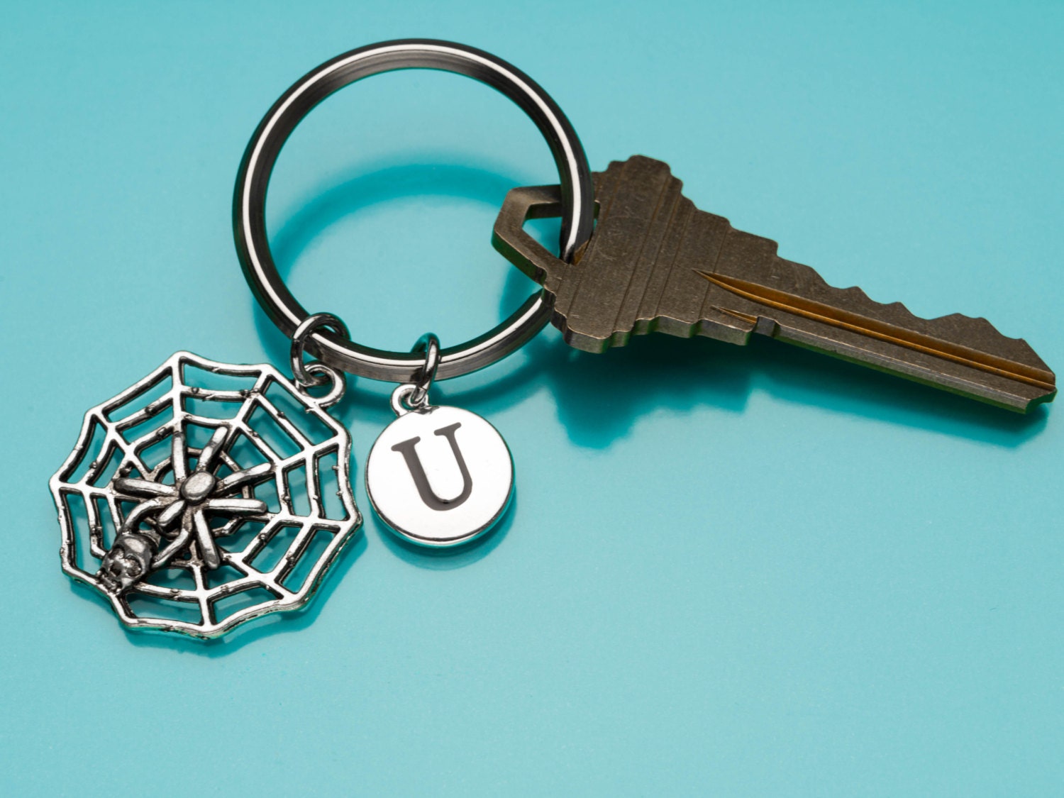 Spider Web Skull Keychain Spider Web Key Ring Web With - Etsy