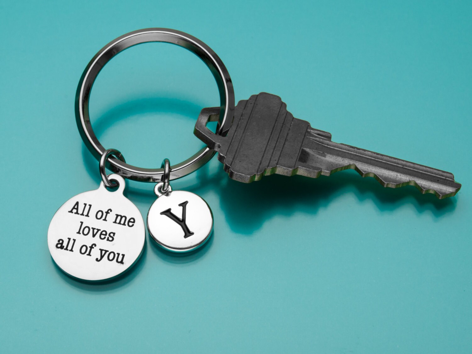 All of Me Loves All of You Keychain, Love You Key Ring, Romantic Gift, Personalized Keychain ...