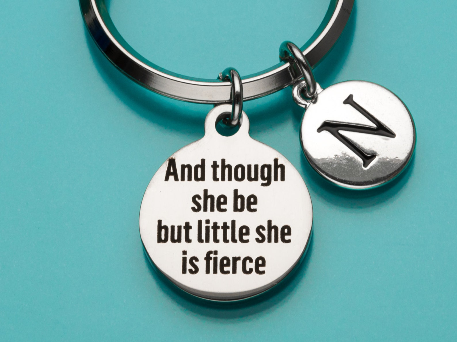 Little and Fierce Keychain, Shakespeare Quote Key Ring, Empowerment ...