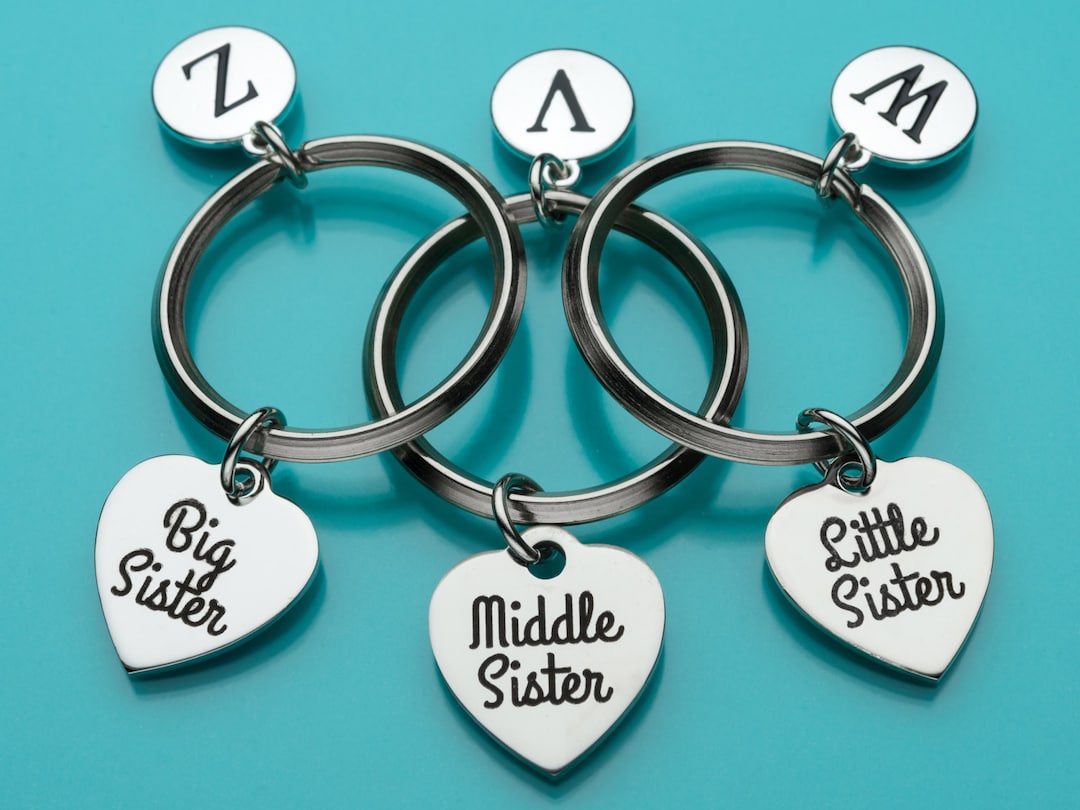 Big Sister Middle Sister & Little Sister Keychains (set of 3), Sisters ...