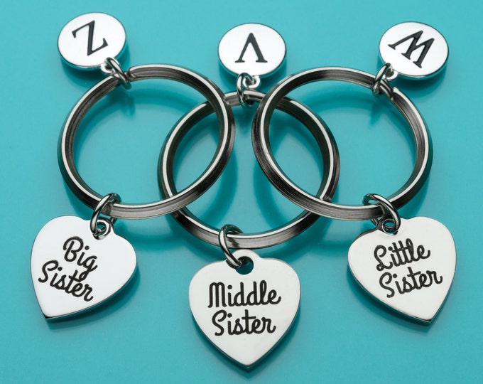 Big Sister Middle Sister & Little Sister Keychains (set of 3), Sisters ...