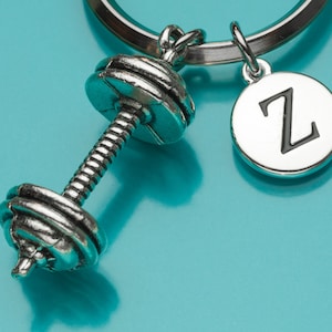 Barbell Keychain, Lg Bar Bell Key Ring, Weight Lifters Charm, Exercise ...