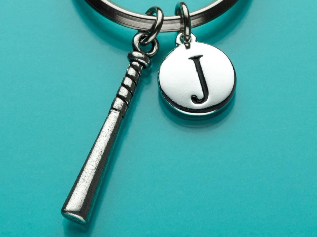 Baseball Bat Keychain, Baseball Bat Key Ring, Sports Equipment, Initial ...