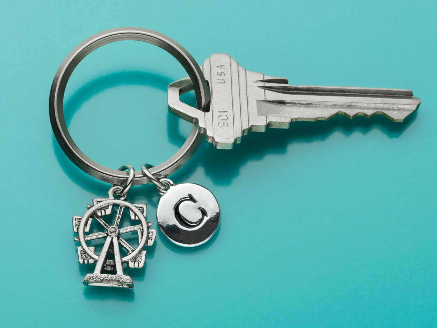 Ferris Wheel Keychain Ferris Wheel Key Ring Initial | Etsy