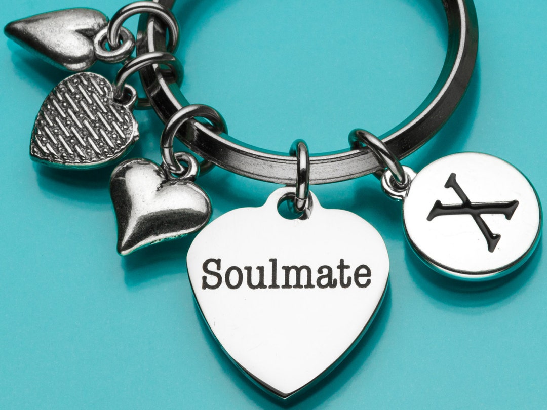 Soulmate Keychain, Soulmate Key Ring, Love Keychain, Heart Charm ...