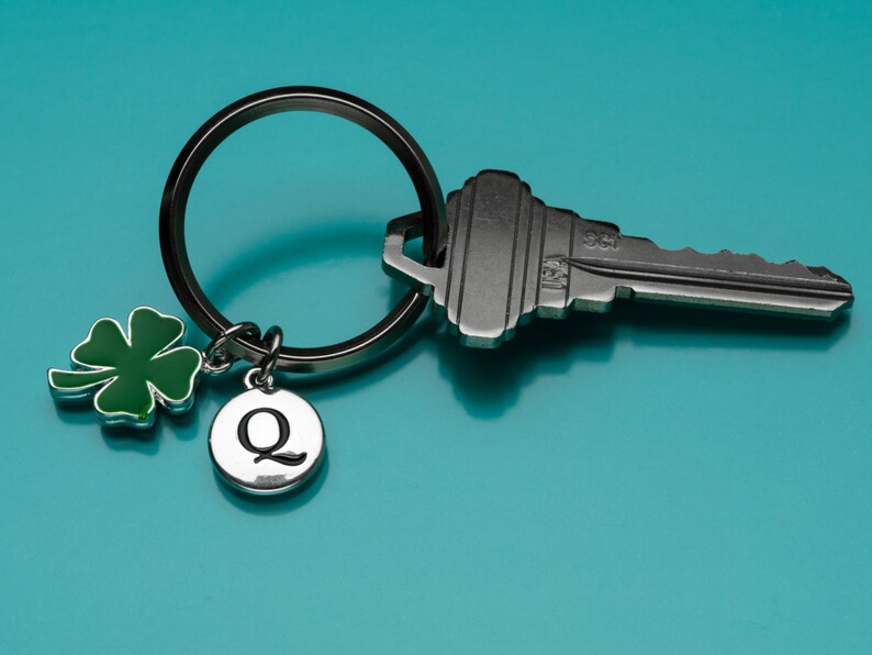 Four Leaf Clover Keychain Green Shamrock Key Ring Good Luck | Etsy