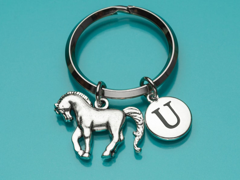 Horse Keychain Dressage Horse Key Ring Animal Charm - Etsy