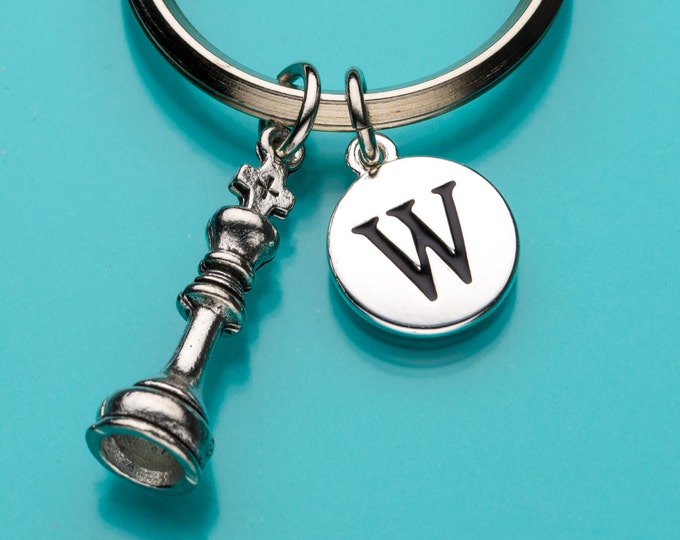 King Chess Piece Keychain, King Chess Piece Key Ring, Chess King, Chess ...