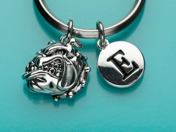 Lg Bulldog Keychain Lg Bulldog Key Ring Dog Charm Initial | Etsy