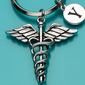 Caduceus Keychain, Lg Caduceus Key Ring, Doctor's Keychain, Medical ...