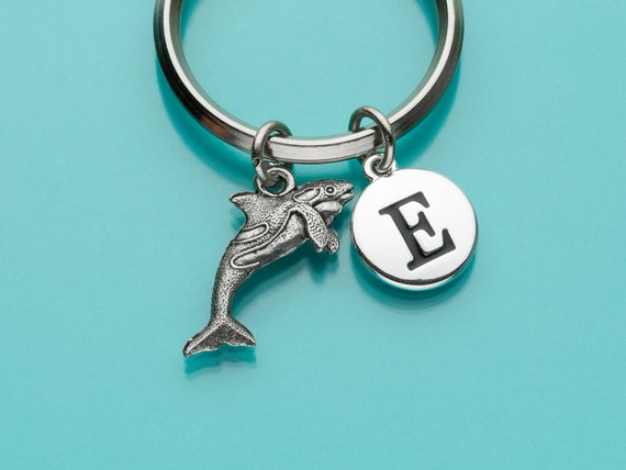 Killer Whale Keychain Killer Whale Key Ring Initial | Etsy