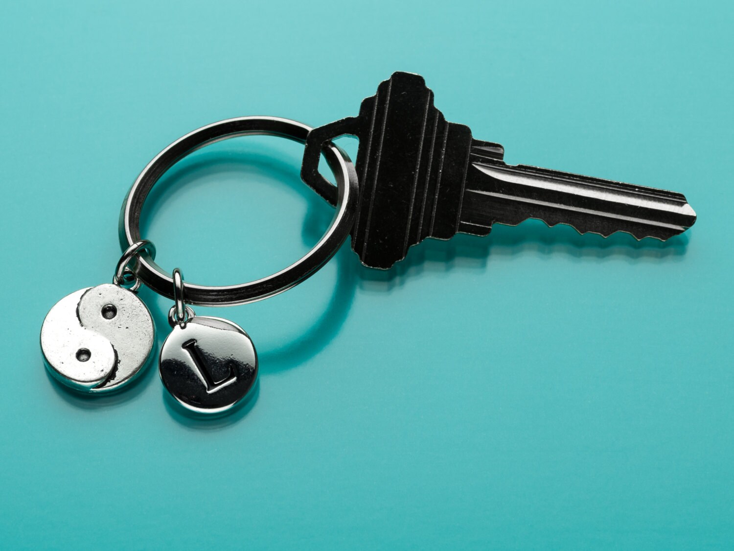 Yin Yang Keychain Yin Yang Key Ring Yin Yang Symbol Initial | Etsy