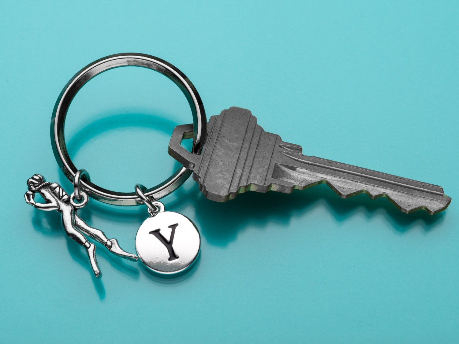 Scuba Diving Keychain Scuba Key Ring Sports Initial - Etsy