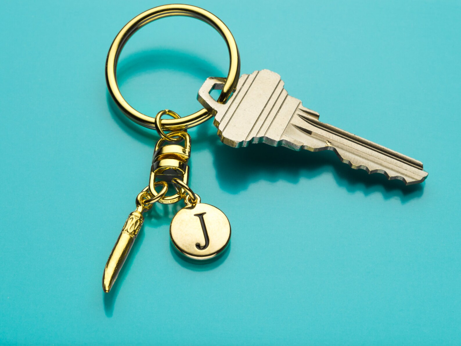 Italian Horn Keychain Gold Tusk Key Ring Evil Eye Charm | Etsy